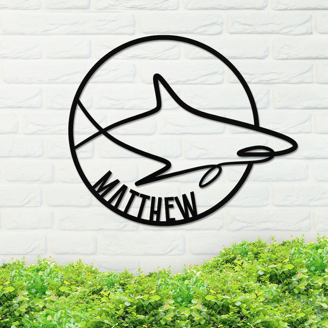 Metal Name Sign, Shark Metal Sign, Metal Name Sign, Family Name Sign ...