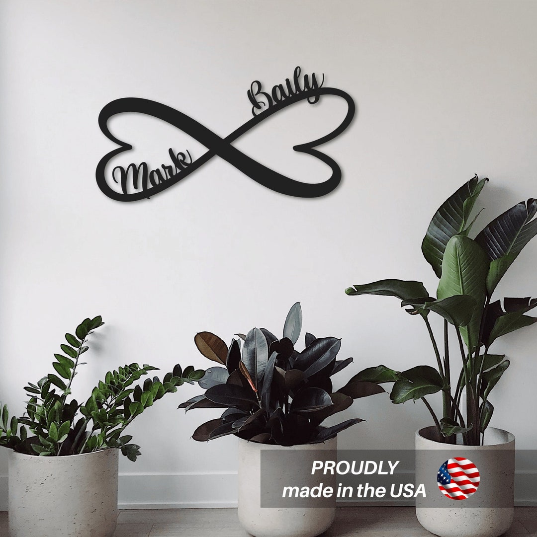 Personalized Infinity Heart Metal Sign, Custom Infinity Metal Sign ...