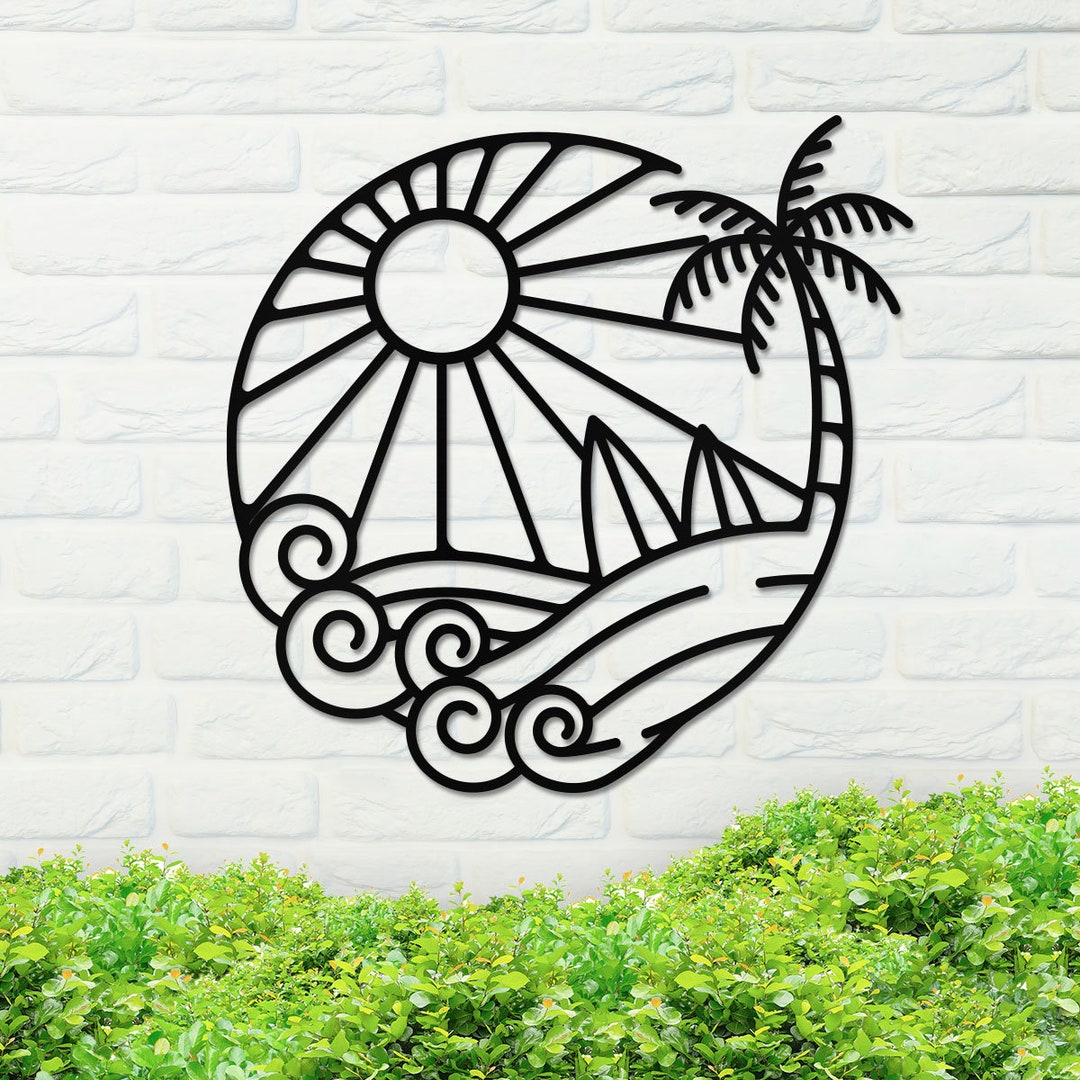 Island Landscape Metal Sign, Island Sunset Metal Sign, Metal Sign ...