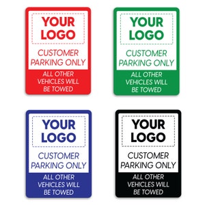 Customer Parking Aluminum Sign, Custom Logo Parking Sign - Etsy