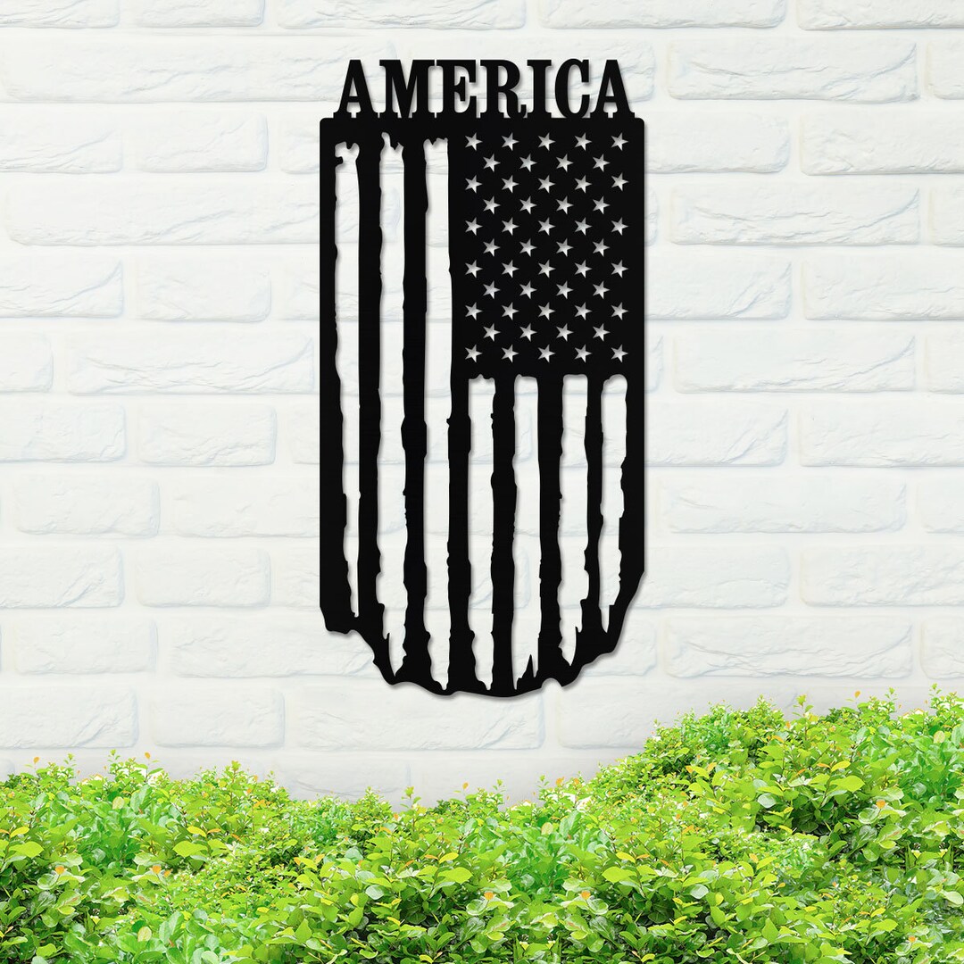 American Flag Sign, Metal Door Sign, Home Decor, Housewarming Gift ...