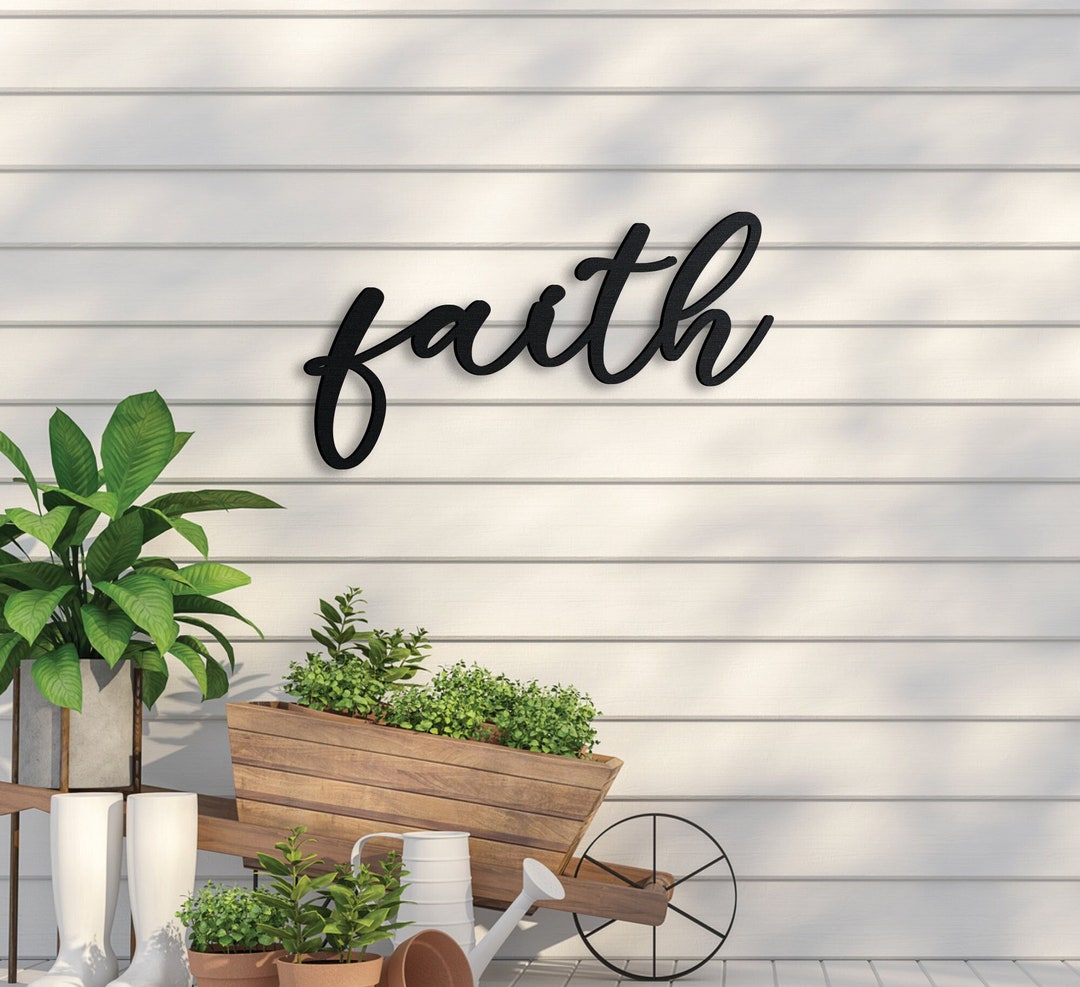 Metal Faith Sign, Faith Sign, Metal Outdoor Sign, Home Decor Sign ...