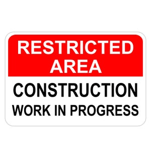 Construction Work in Progress Sign, Construction Sign - Aluminum - Etsy