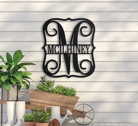 Metal Monogram Sign Custom Metal Sign Metal Name Sign - Etsy
