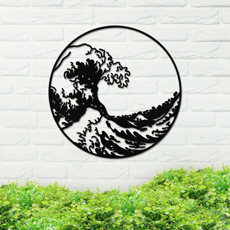 Ocean Waves Metal Sign, Ocean Waves Sign, Metal Sign, Ocean Waves ...