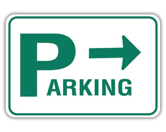 Parking Left Arrow BLACK Aluminum Composite Sign - Etsy