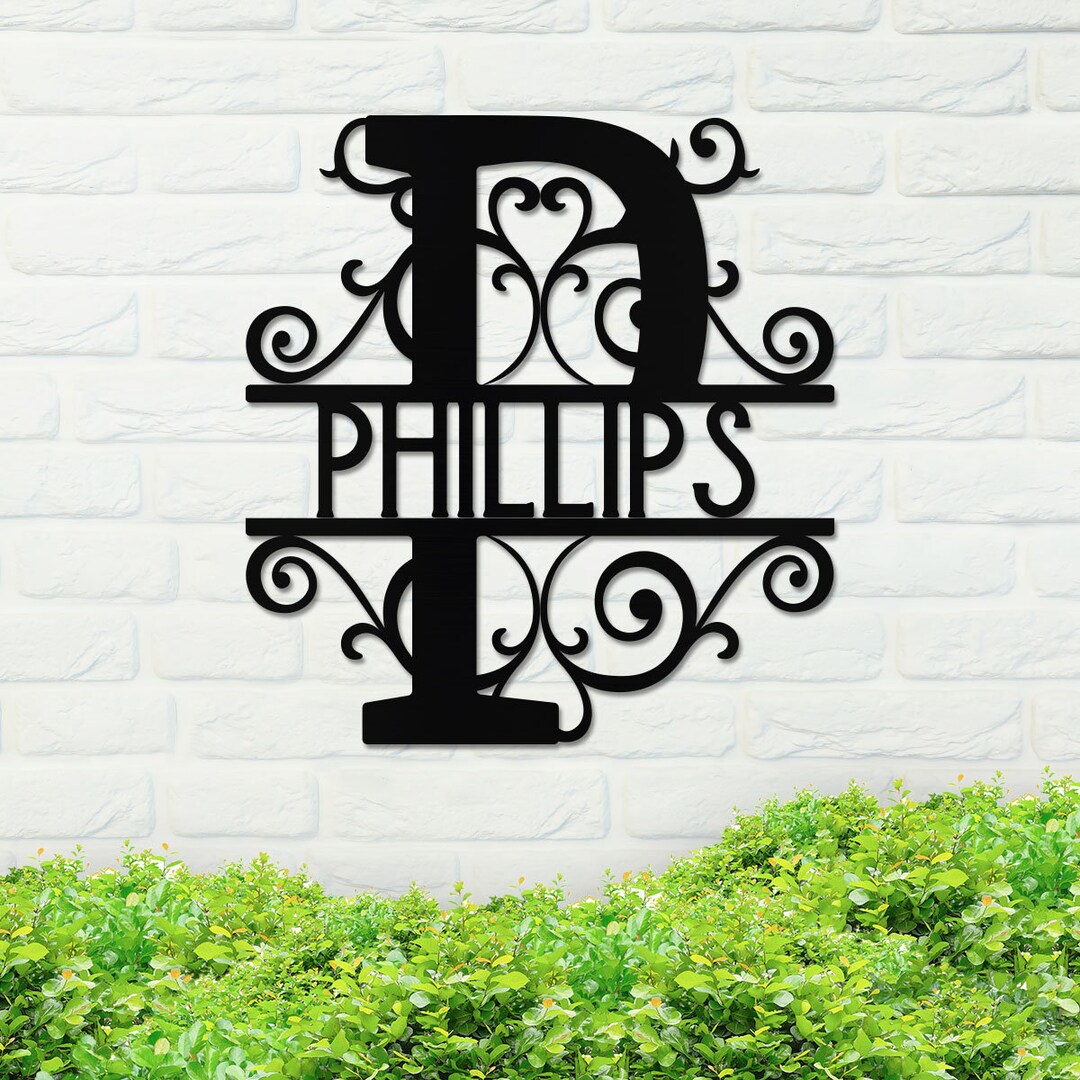 Metal Monogram Sign, Custom Metal Sign, Metal Name Sign, Monogram Wall ...