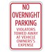 No Overnight Parking Sign, Parking Lot Signs Aluminum - Etsy