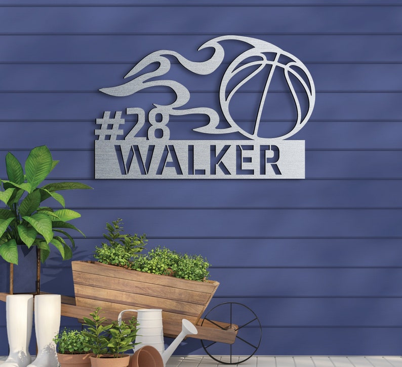 Metal Basketball Sign Custom Metal Sign Metal Name Sign - Etsy
