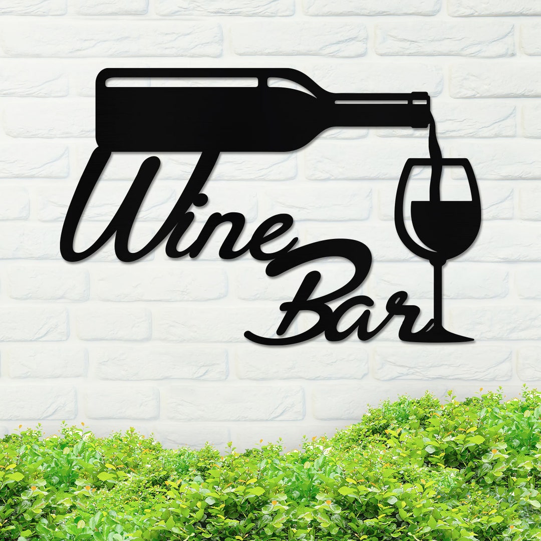 Metal Wine Bar Sign, Wine Bar Sign, Metal Kitchen Sign, Home Decor Sign ...