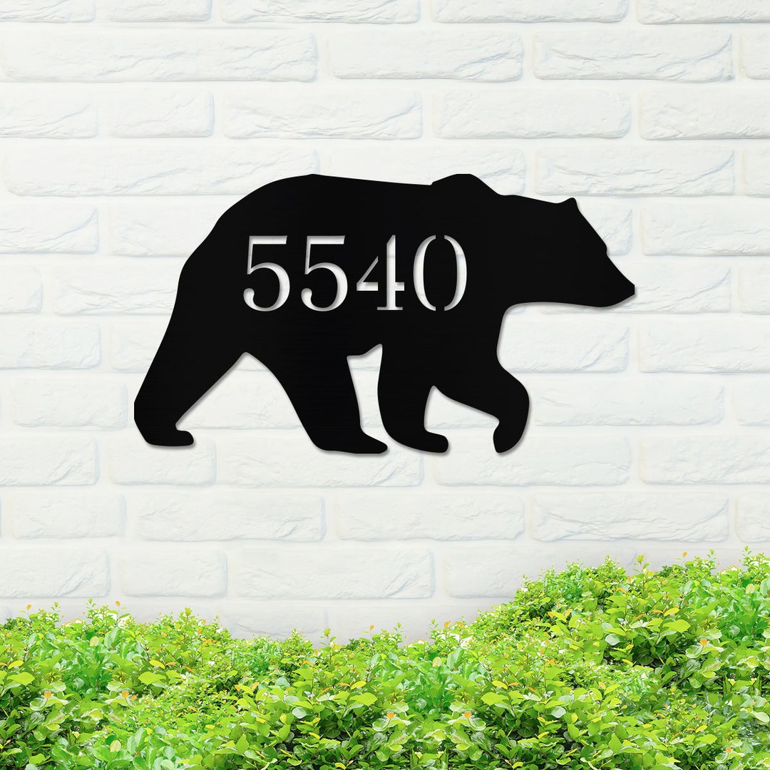 Metal Bear Address Sign, Custom Address Sign, Metal Bear Sign, Address ...