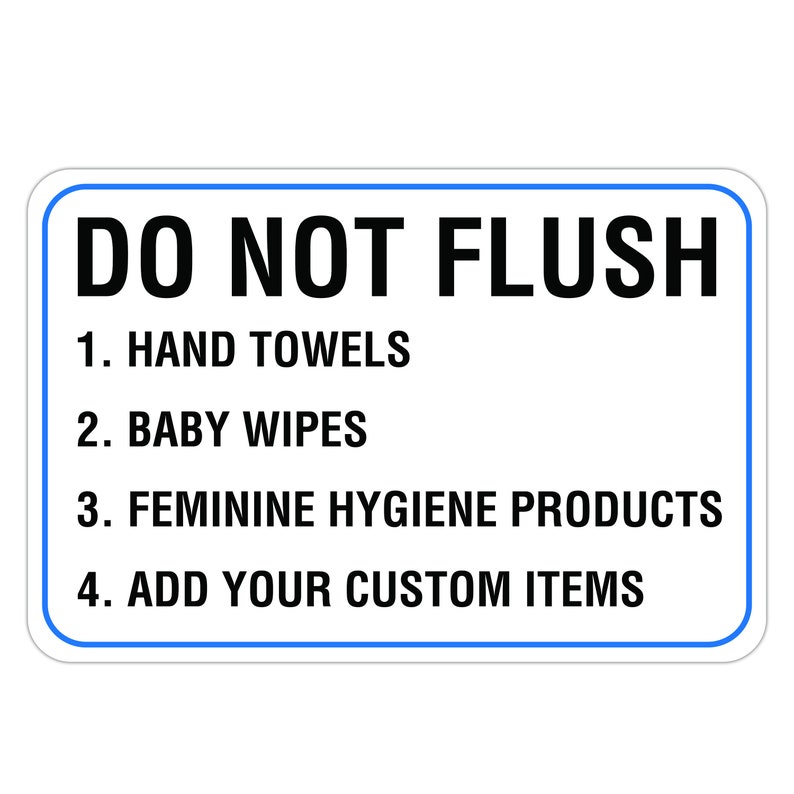 Do Not Flush Aluminum Sign Bathroom Signs - Etsy