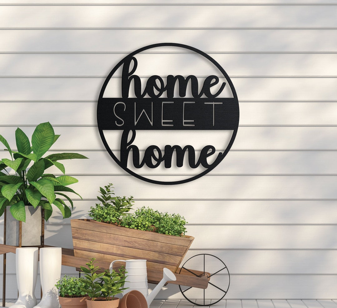 Metal Home Sweet Home Sign, Welcome Sign, Metal Front Door Sign, Home ...
