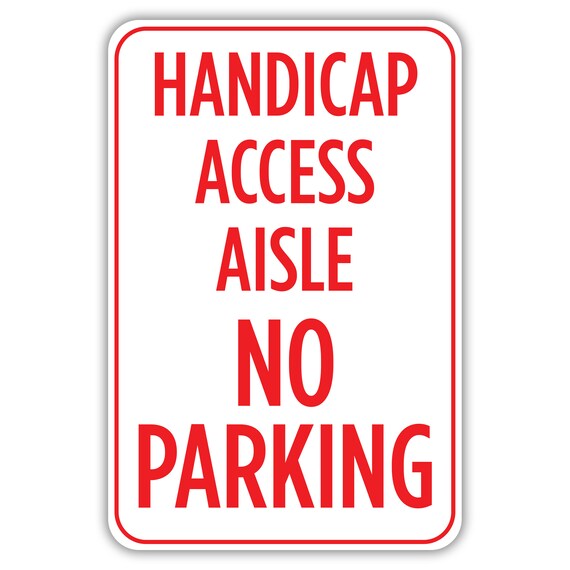 ADA Handicap Access Aisle No Parking Aluminum Sign ADA Sign - Etsy