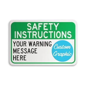 Custom Safety Instructions Sign - Etsy