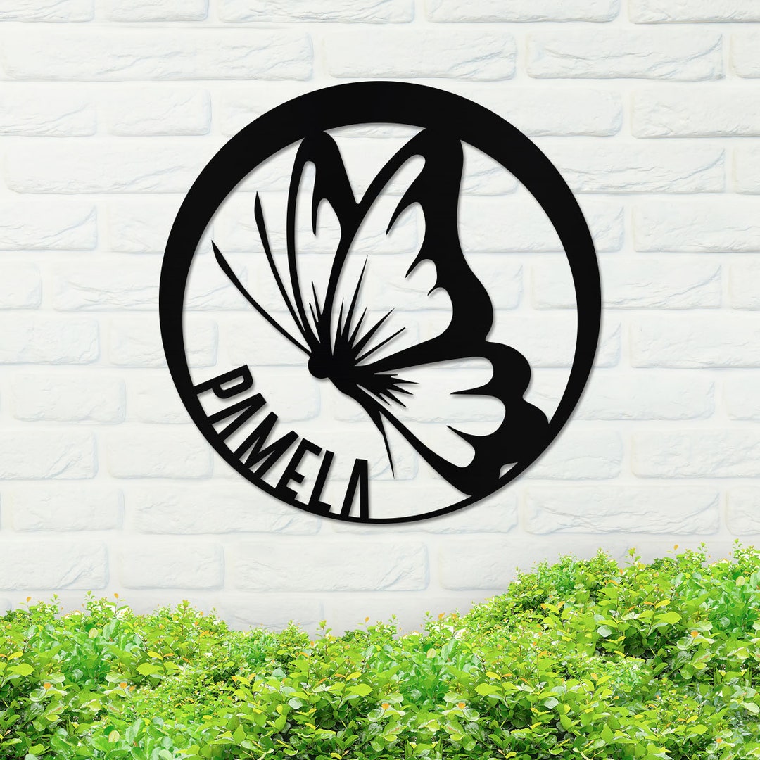 Custom Metal Name Sign, Butterfly Metal Sign, Metal Name Sign, Custom ...
