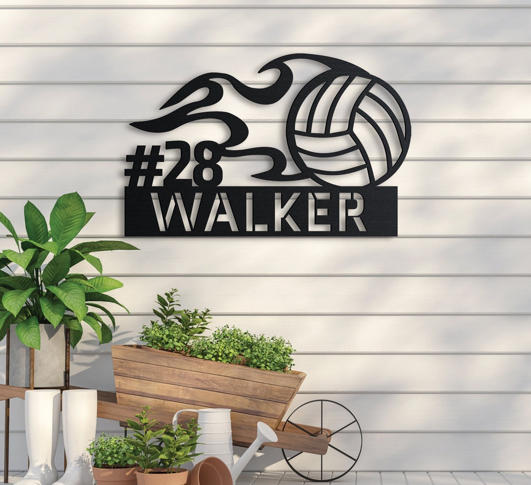 Metal Volleyball Name Sign, Custom Metal Sign, Metal Name Sign ...