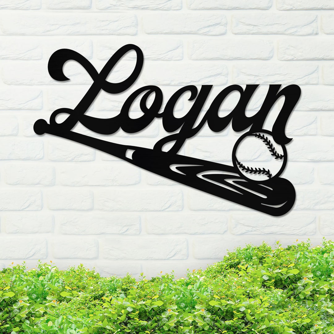 Metal Kid's Name Sign, Baseball Metal Sign, Custom Sports Metal Sign ...