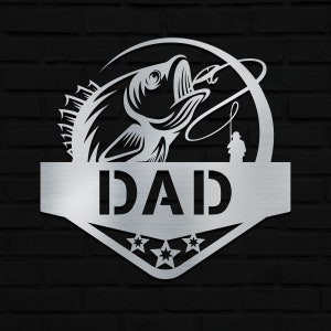 Metal Dad Sign, Father's Day Decor, Metal Fishing Sign, Metal Fish Sign ...