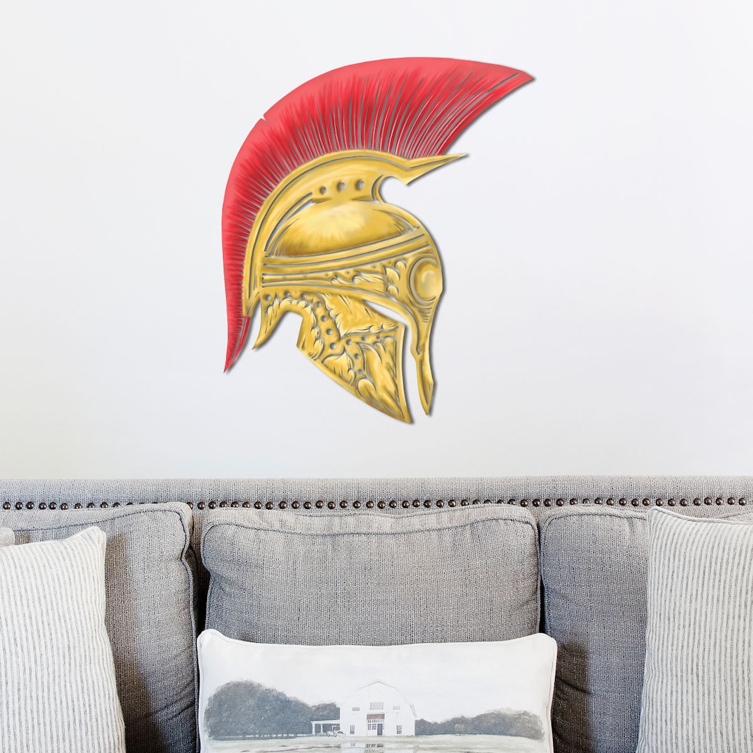 Aluminum Spartan Helmet Wall Art, Metal Sign, Gifts, Artistic ...