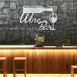 Metal Wine Bar Sign, Wine Bar Sign, Metal Kitchen Sign, Home Decor Sign ...