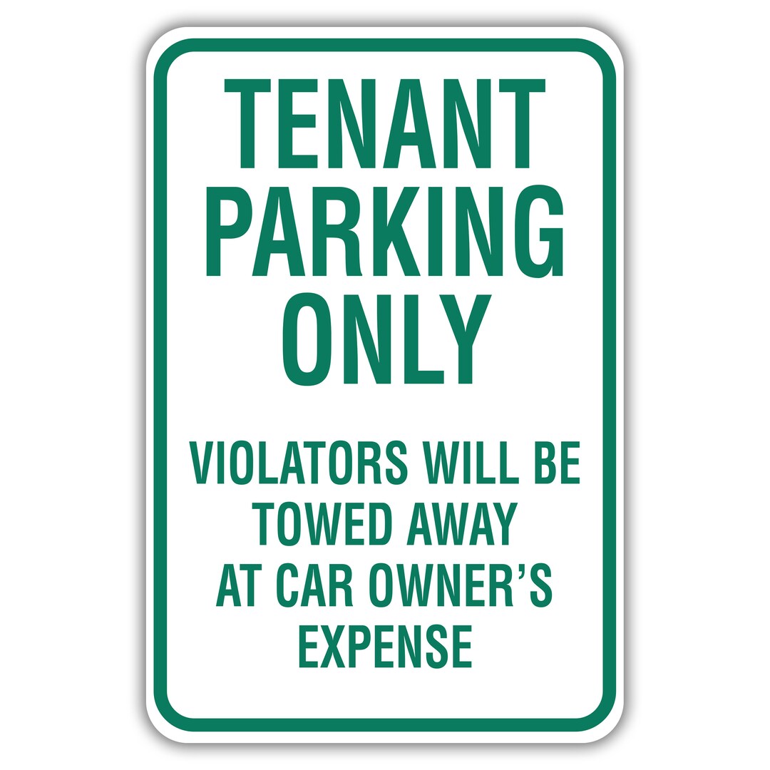 Tenant Parking Only Sign, Violators Towed, Aluminum Metal Sign - Etsy