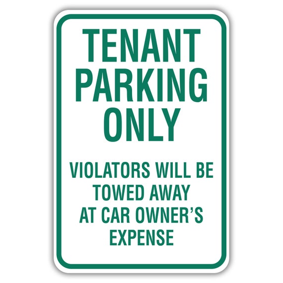 Tenant Parking Only Sign Parking Signs Aluminum - Etsy