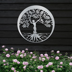 Metal Woman Tree Sign, Tree Sign, Metal Family Tree Sign, Home Decor ...