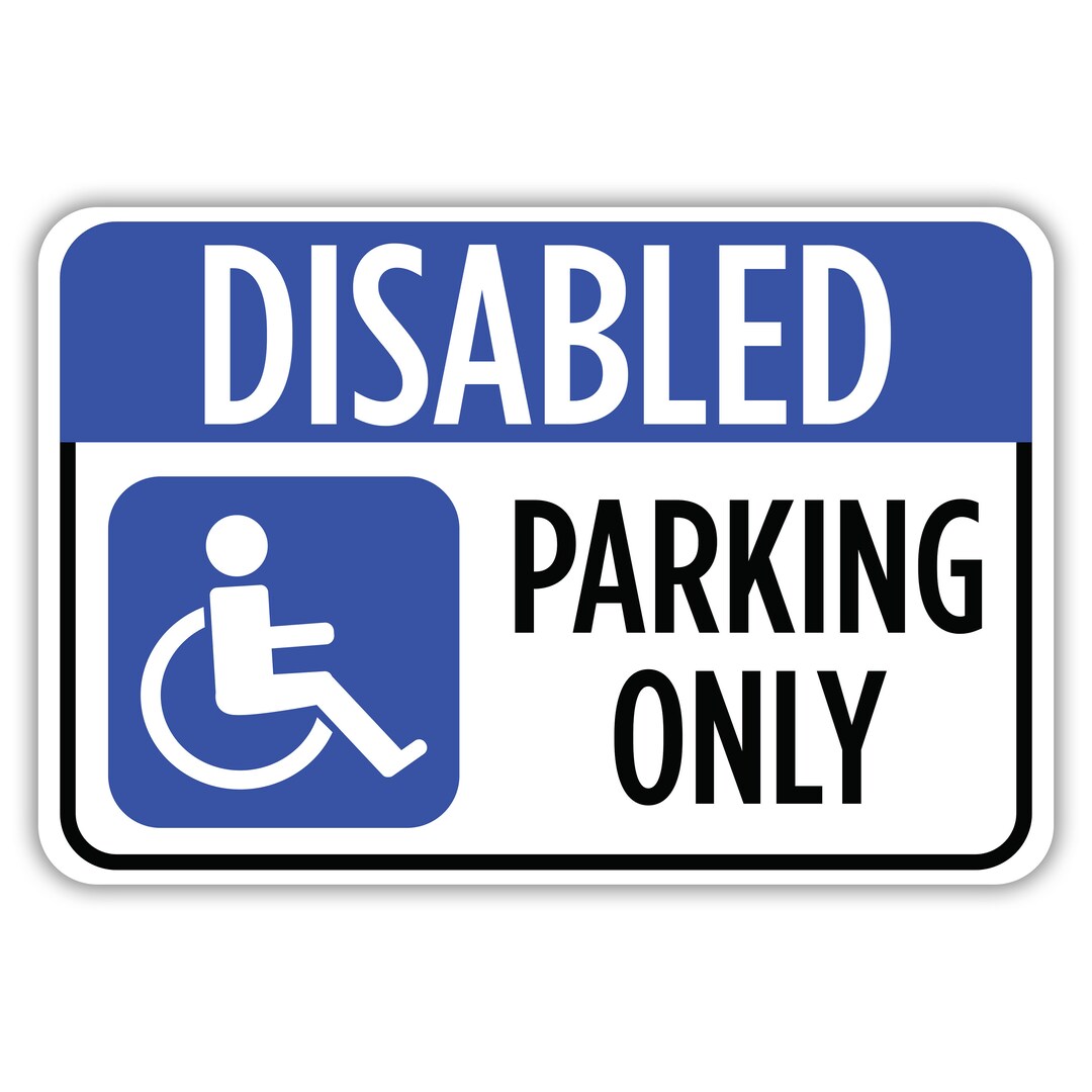 ADA Disabled Parking Only Aluminum Sign, ADA Sign - Etsy