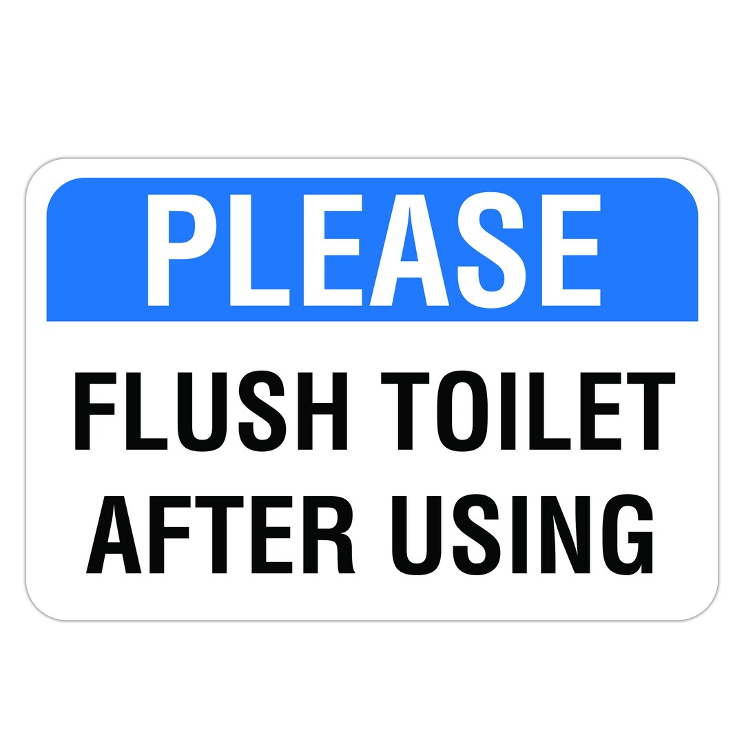 Flush Toilet After Using Aluminum Sign, Bathroom Signs - Etsy