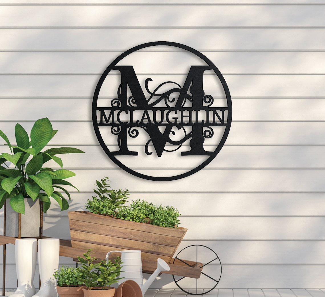 Metal Monogram Sign Custom Metal Sign Metal Name Sign - Etsy