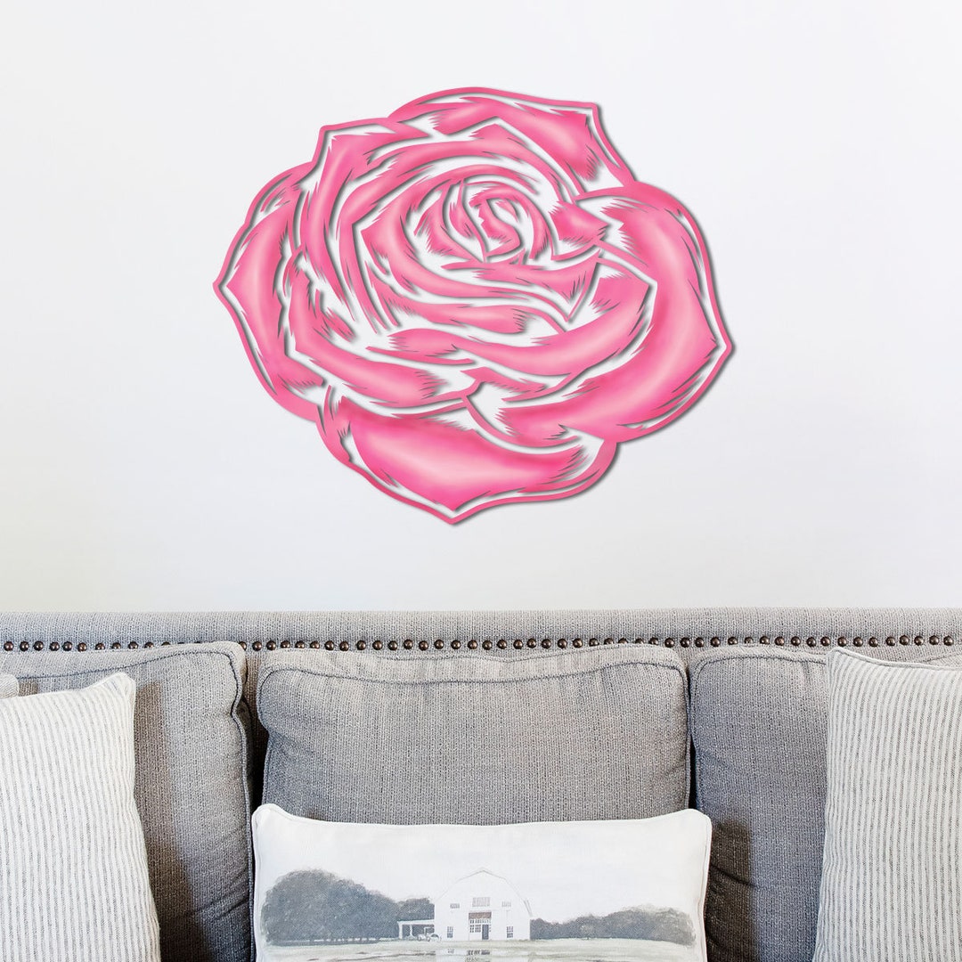Painted Metal Rose Sign Rose Sign Metal Flower Sign Metal - Etsy