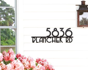 Metal Address Sign Mid Century Metal House Number Sign Modern Sign ...