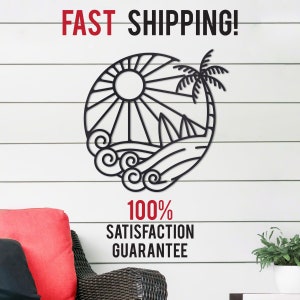 Island Landscape Metal Sign, Island Sunset Metal Sign, Metal Sign ...