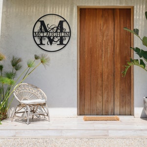 Metal Monogram Sign, Custom Metal Sign, Metal Name Sign, Initial Sign ...