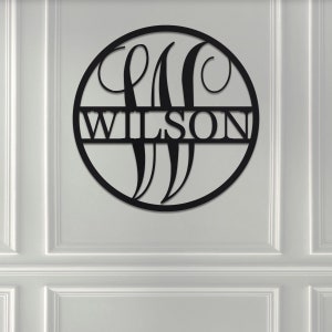 Metal Monogram Sign, Custom Metal Sign, Metal Name Sign, Monogram Wall ...