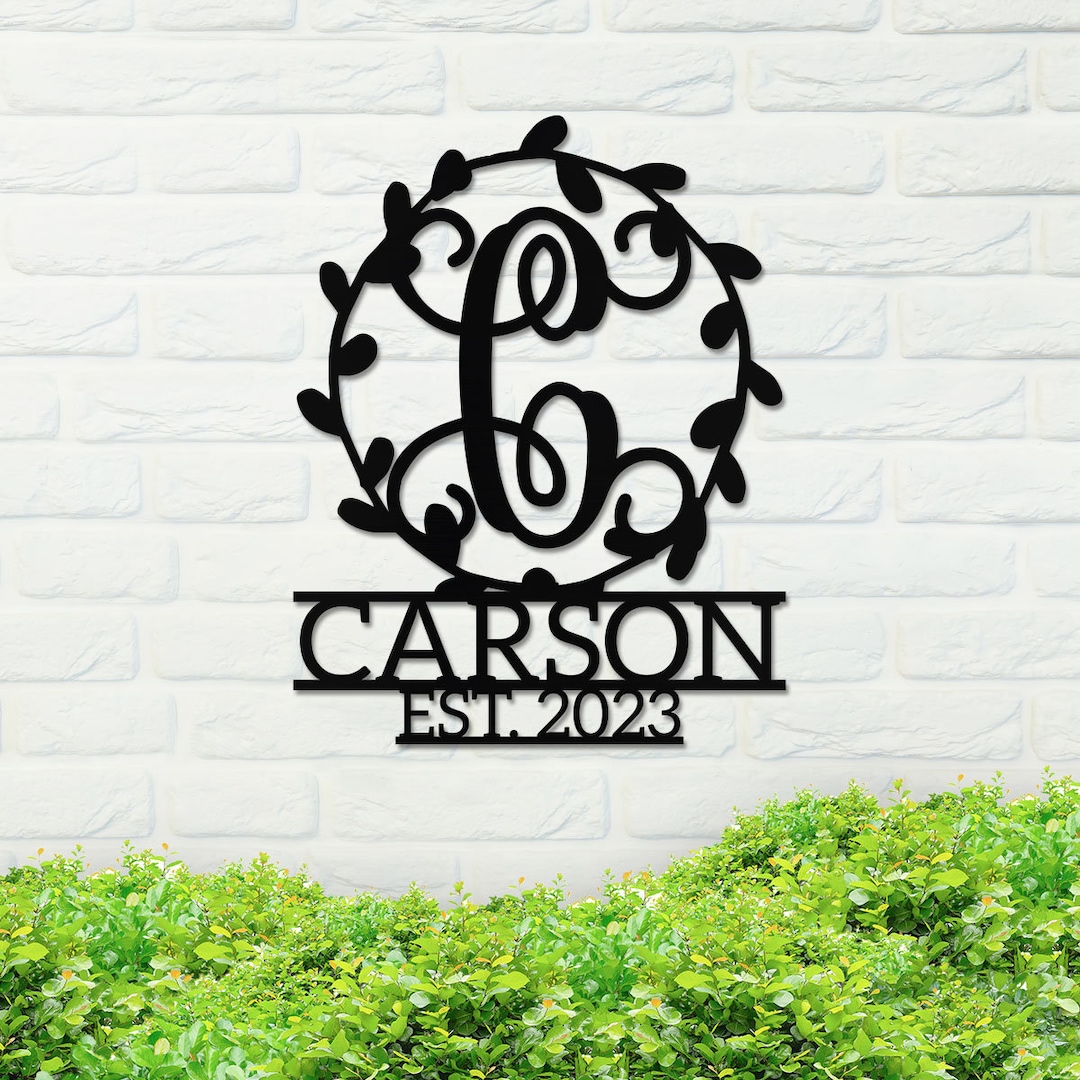 Metal Monogram Sign, Custom Metal Sign, Metal Name Sign, Initial Sign ...