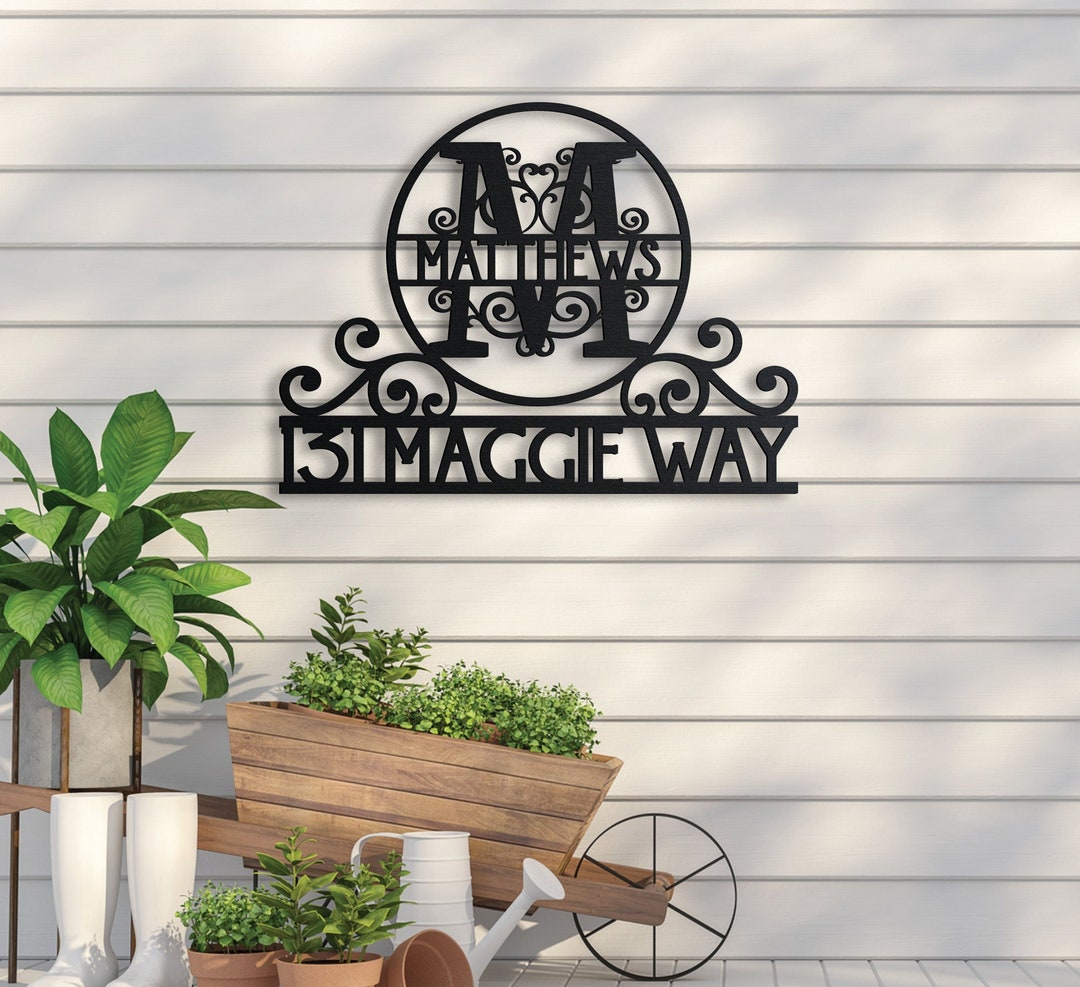 Metal Monogram Sign, Custom Metal Sign, Metal Name Sign, Initial Sign ...