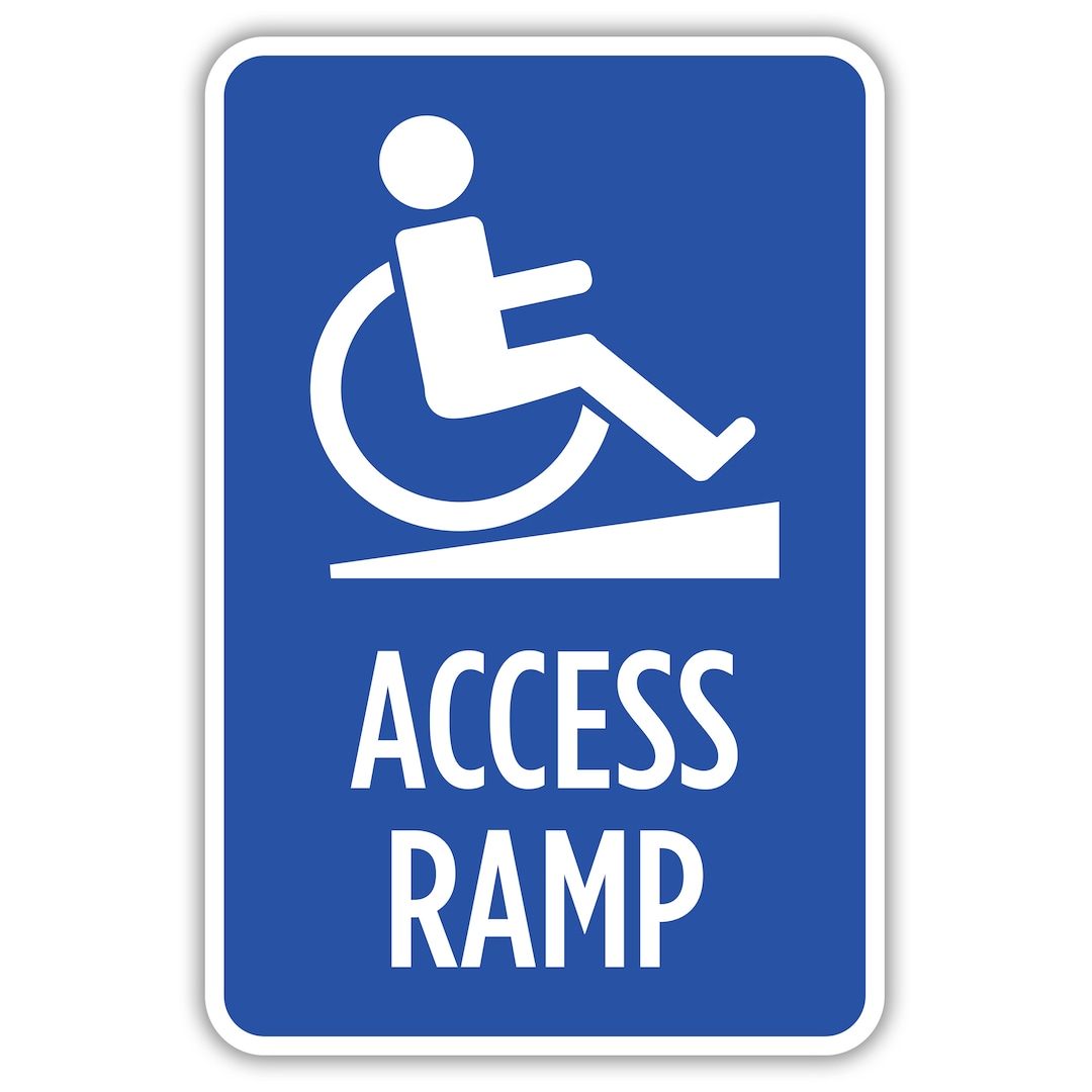 ADA Handicap Access Ramp Aluminum Sign, ADA Sign, Handicap Sign ...