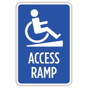 ADA Handicap Access Ramp Aluminum Sign, ADA Sign, Handicap Sign ...