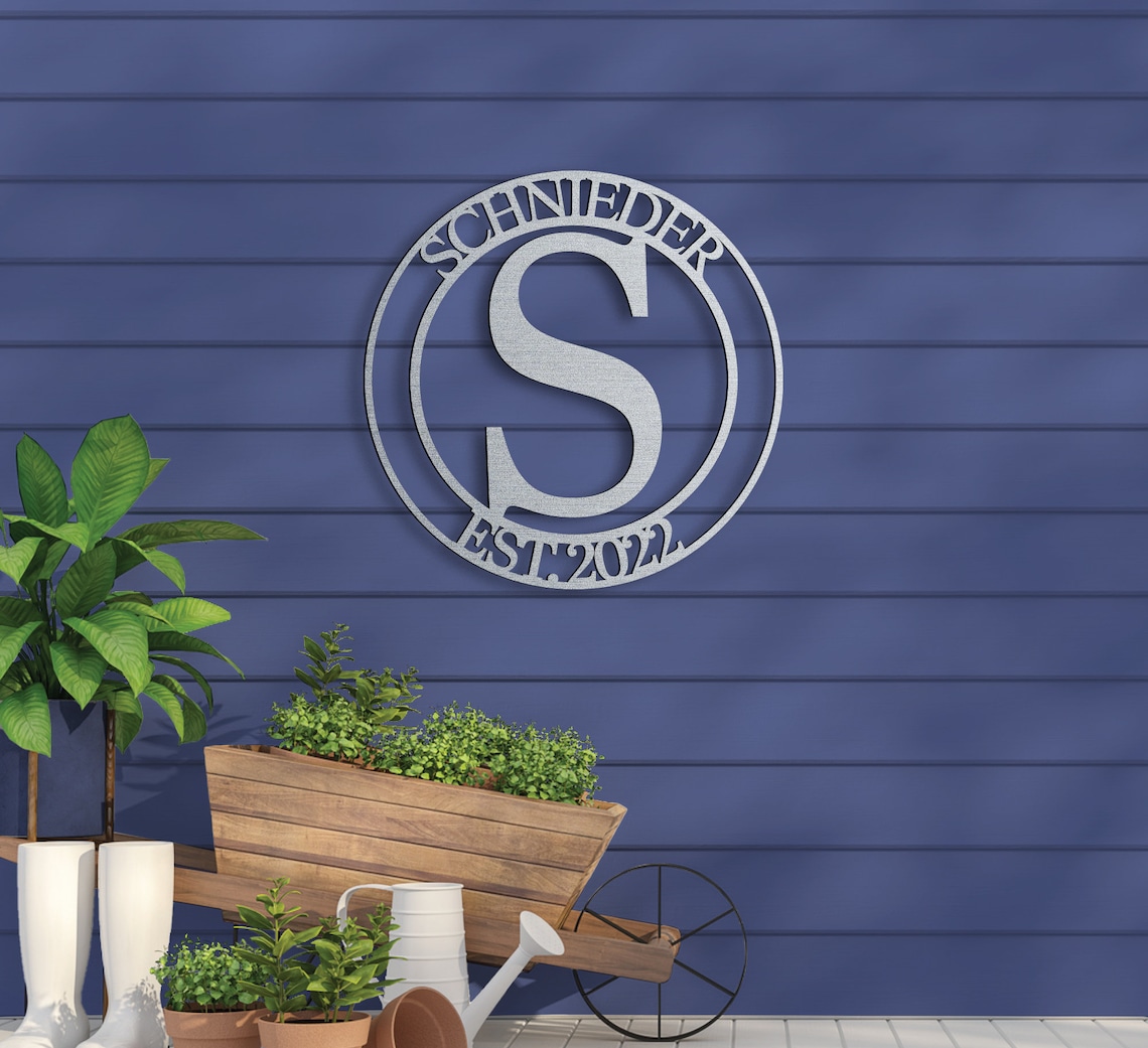 Metal Monogram Sign Custom Metal Sign Metal Name Sign - Etsy