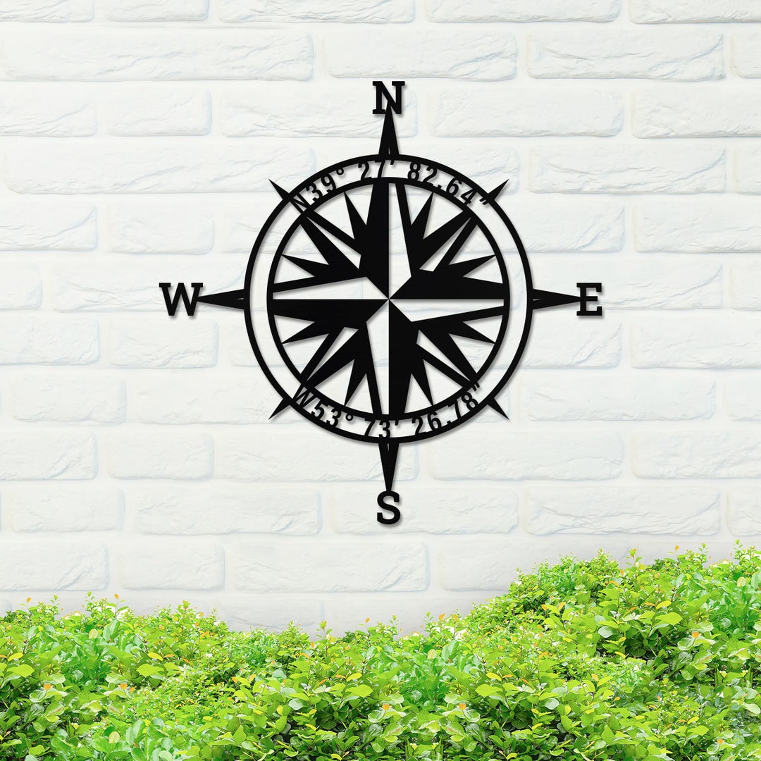 Metal Compass Sign, Compass Sign, Personalized Gift, Housewarming Gift ...