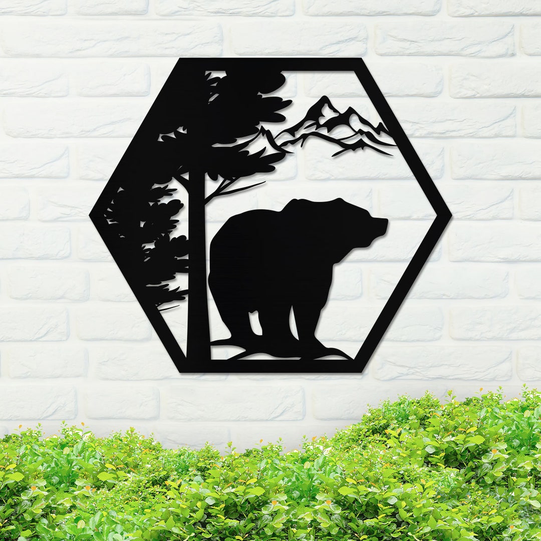 Metal Bear Sign, Metal Nature Sign, Housewarming Gift, Wedding Gift ...