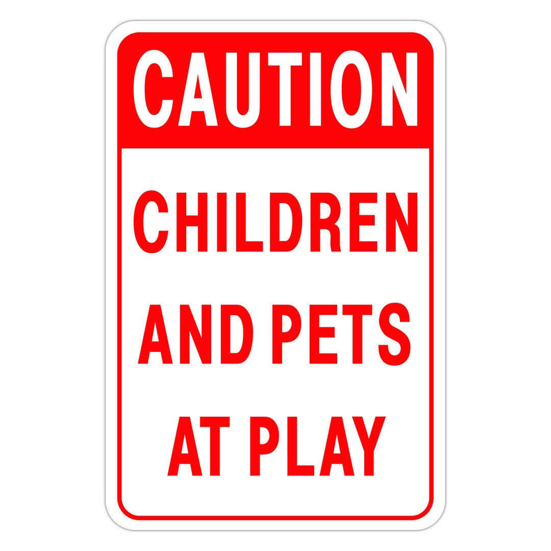Children & Pets at Play Aluminum Sign, Safety Signs - Etsy