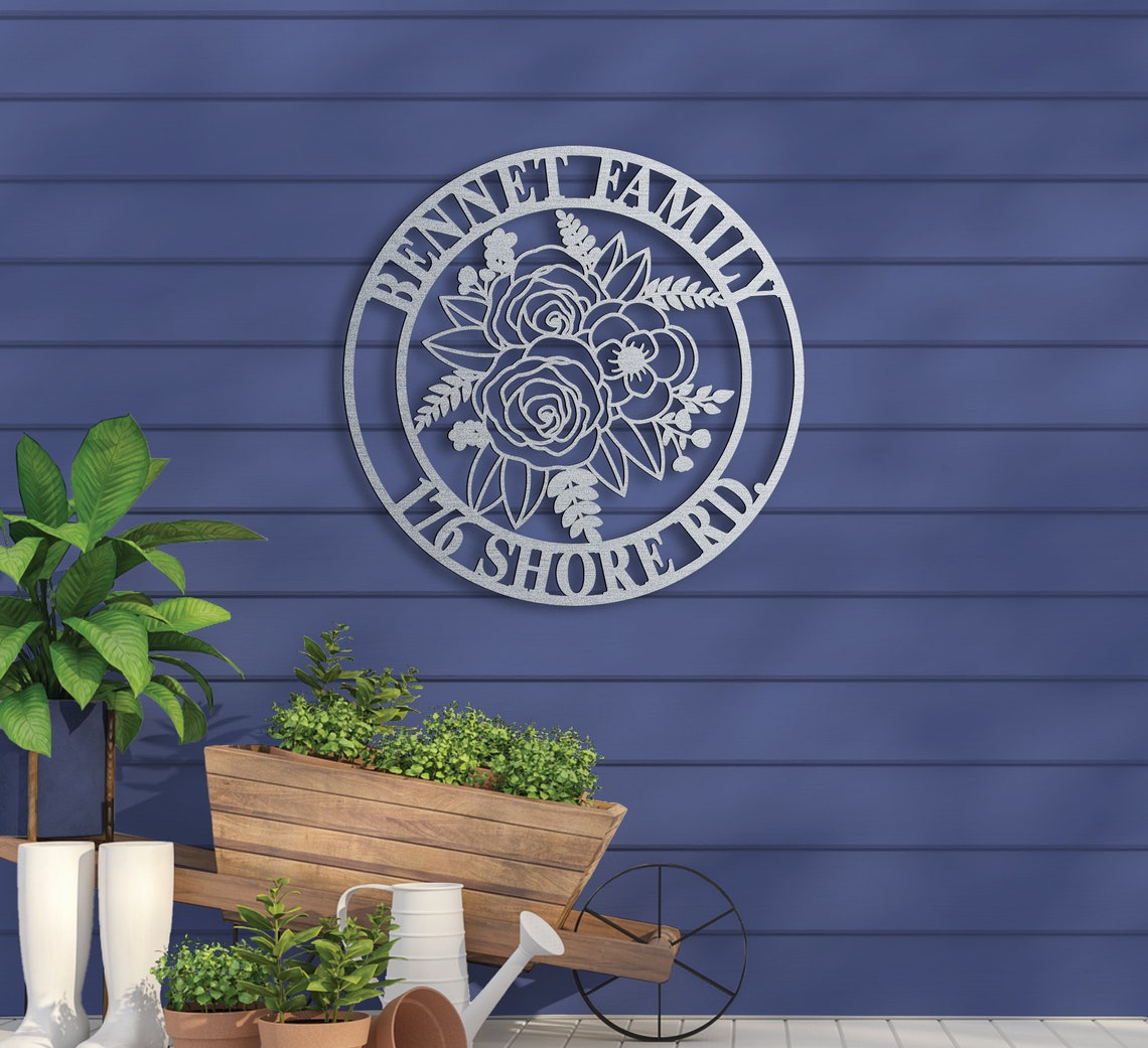 Metal Family Address Sign Custom Family Address Sign Metal - Etsy