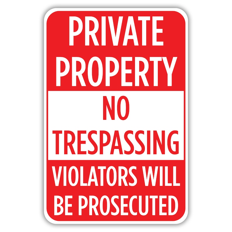 Private Property No Trespassing Sign, Metal Property Sign, Metal ...