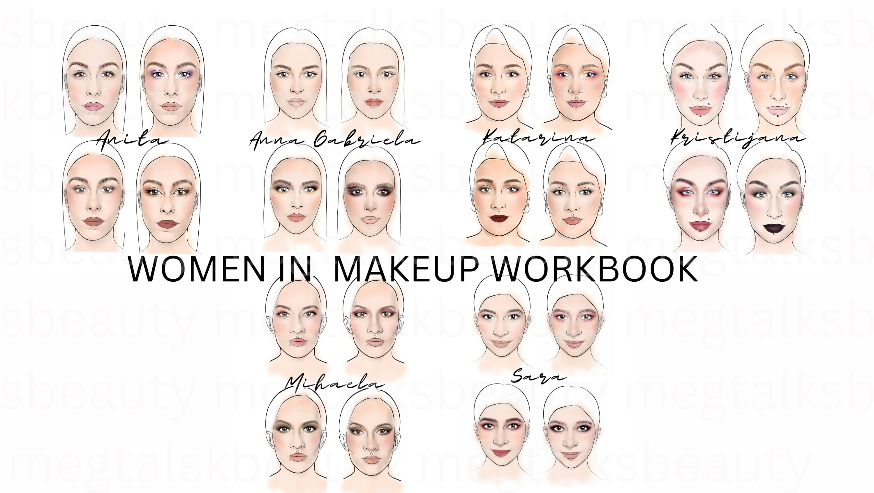 Makeup Workbook / Face Chart Workbook / Makeup Practice Template ...