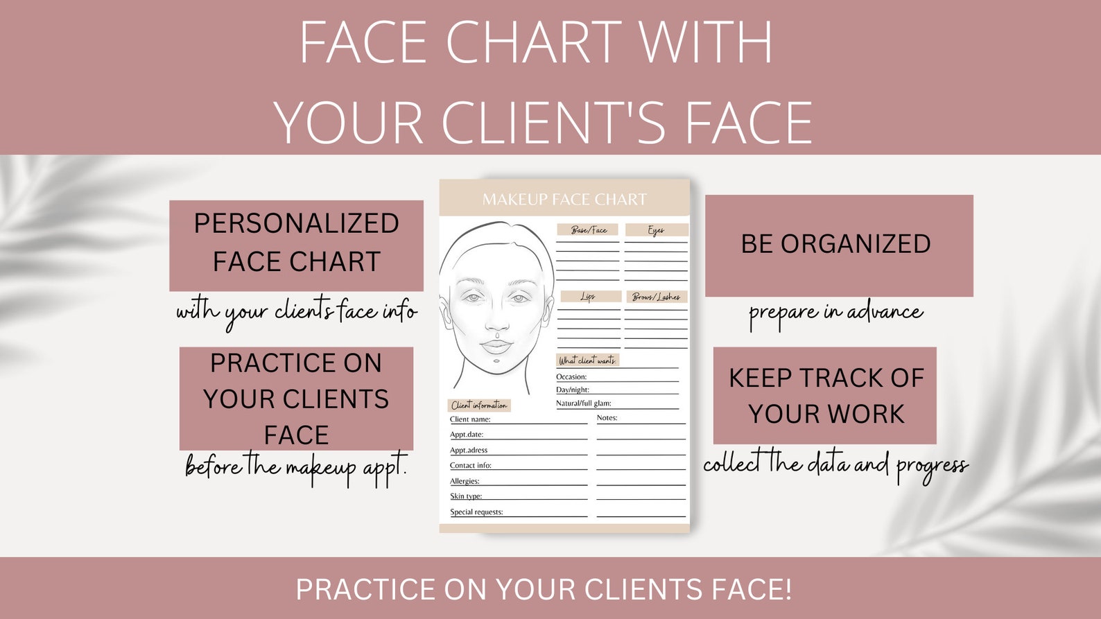 Personalized Makeup Face Chart: Client Intake Form - Etsy