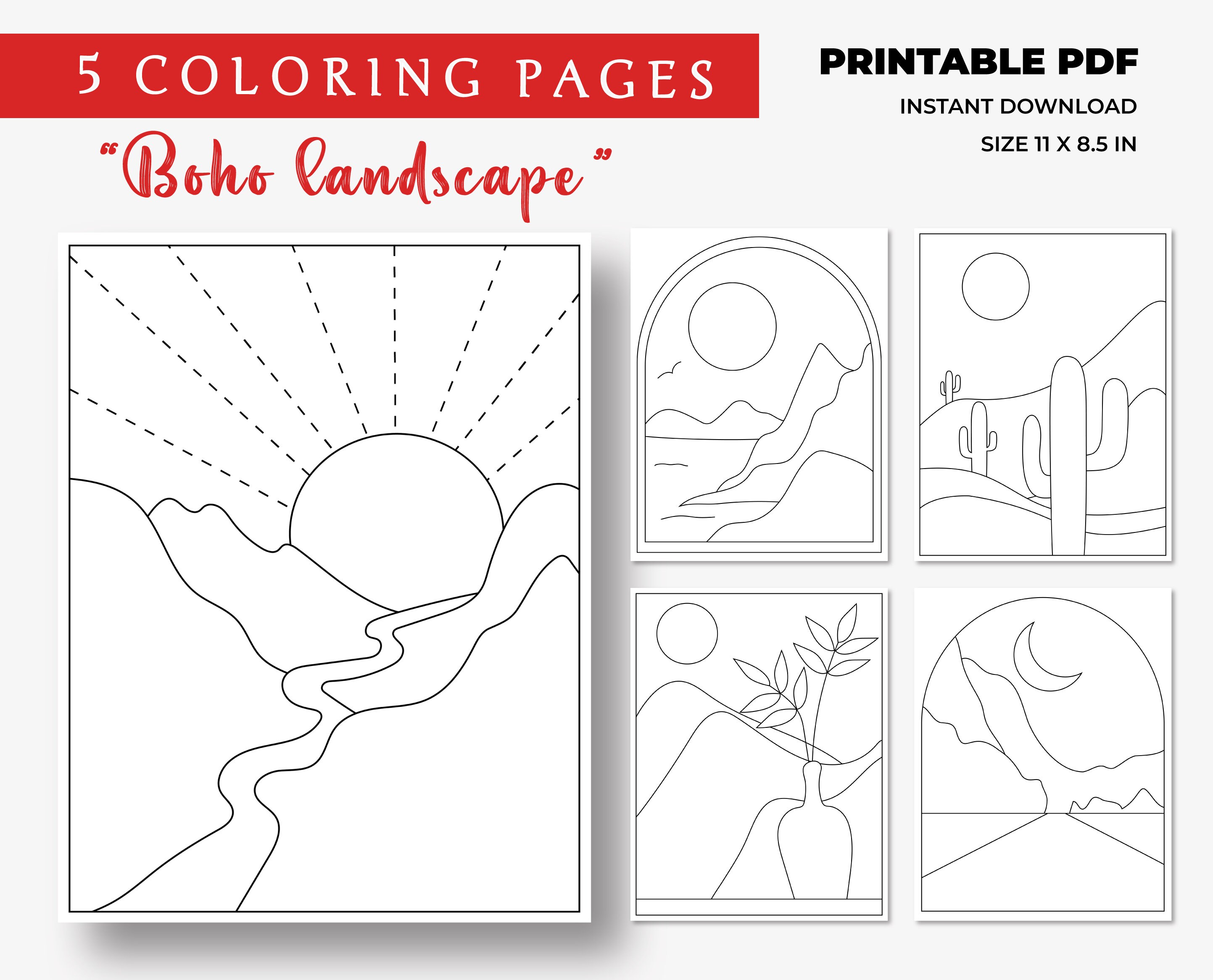 Printable Boho Coloring Pages