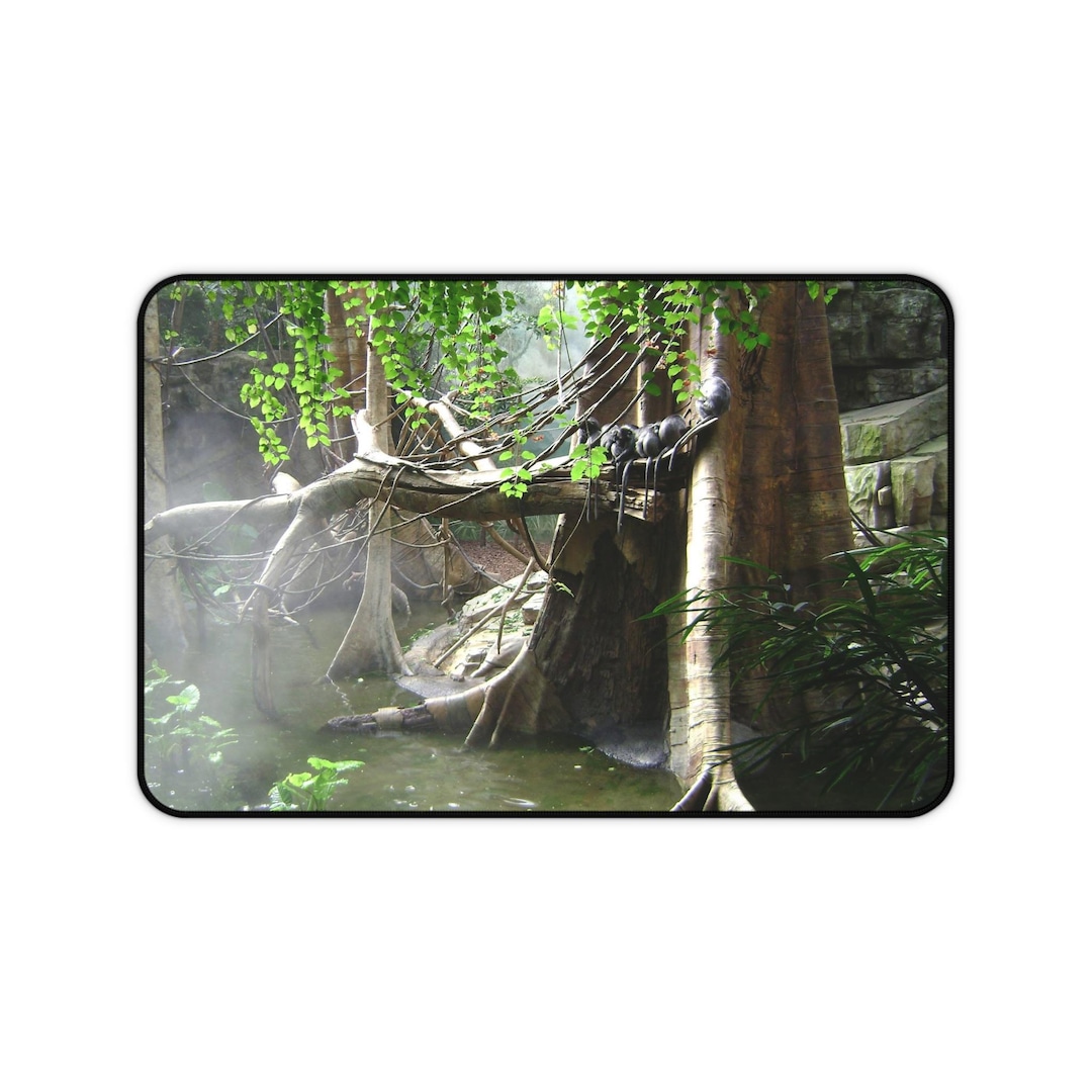 Rainforest Monkeys Desk Mat | Tropical Tree Pattern, Jungle Animal ...